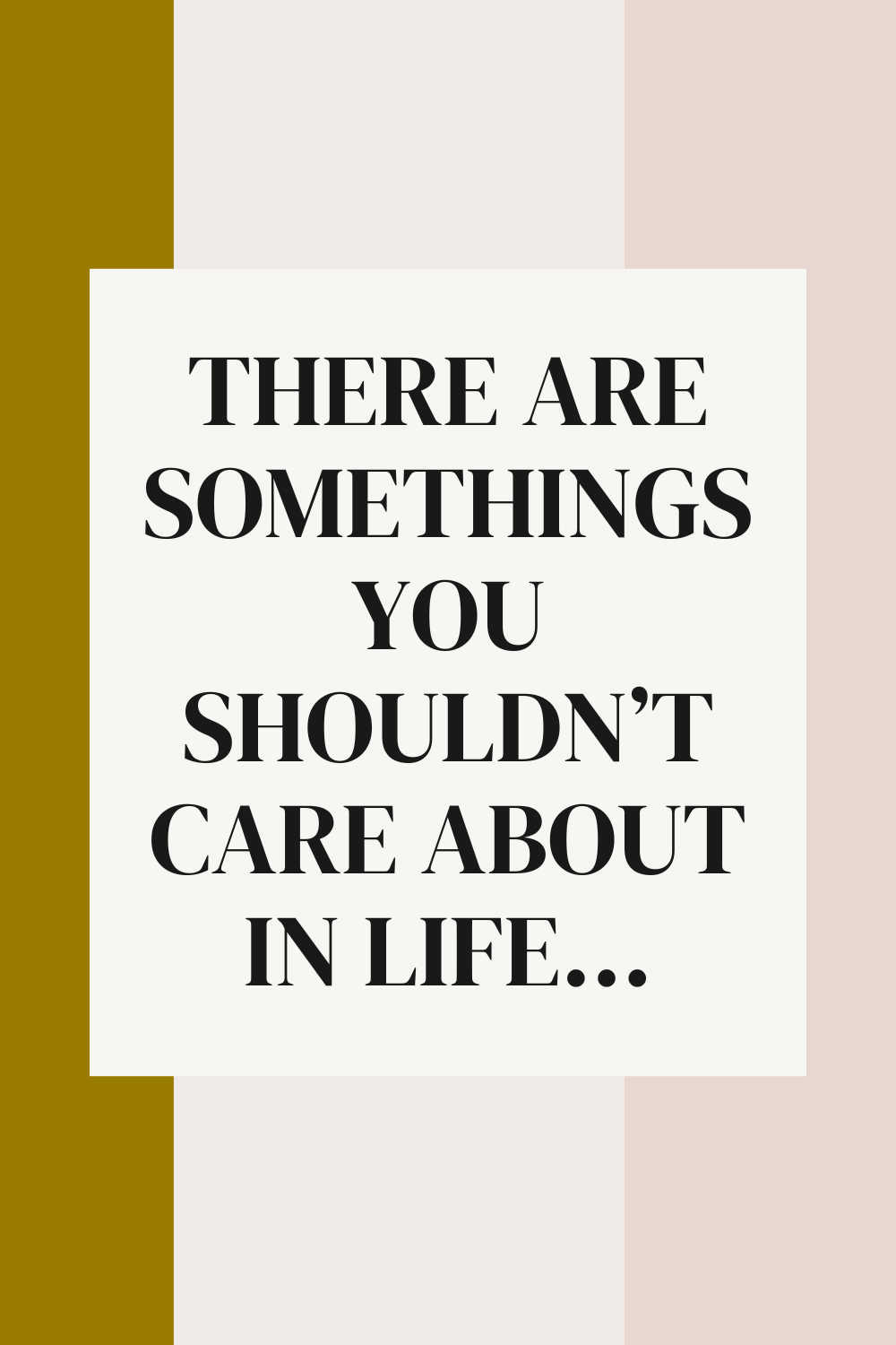 There are somethings you shouldn’t care about in life… - Ying McLane